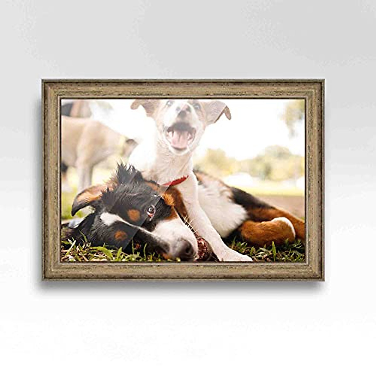 14x22 Frame Tarnished Silver Solid Wood Picture Frame Width 1.5 Inches | Interior Frame Depth 0.5 Inches | Oddone Traditional Photo Frame Complete with UV Acrylic, Foam Board Backing & Hanging