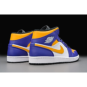 Jordan Men's Air Jordan 1 Mid, Dark Concord/Taxi-white-black, 10
