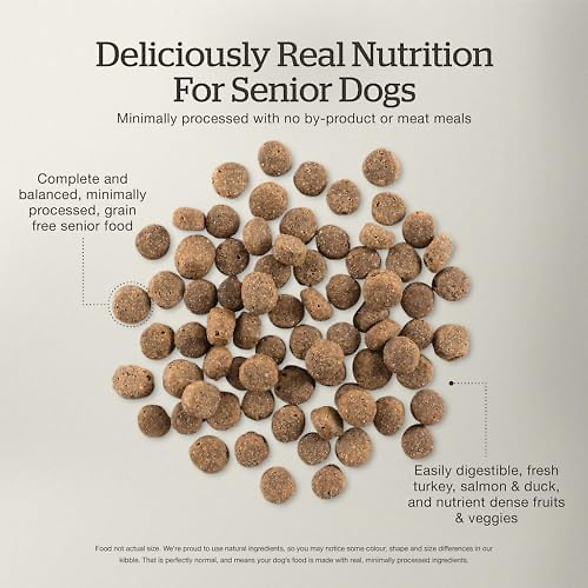 Now Fresh Grain-Free, Dry Dog Food, Real Meat and Fish, Turkey, Salmon and Duck Senior Recipe, All Breed Size, 3.5 lb Bag