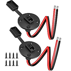 SAE Connector, ELECTOP Solar Weatherproof SAE Socket Sidewall Port, SAE Cable Quick Connect Panel Mount Universal Flush-Mountable Connector for Solar Generator Battery Charger with 8 Screws(2 Pack)