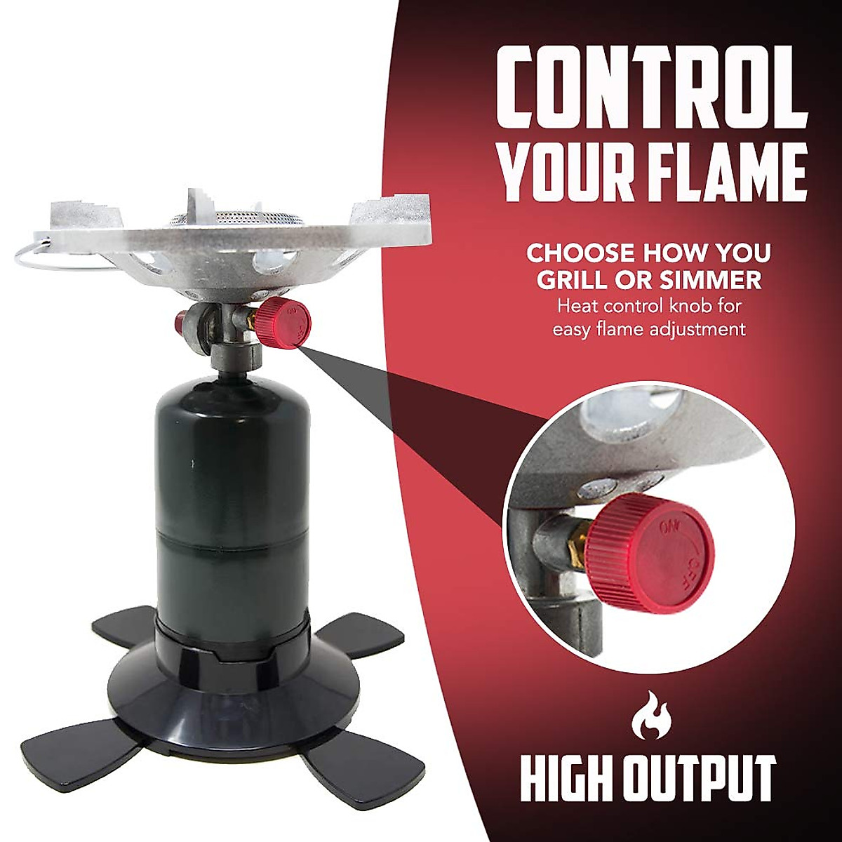 GasOne Camping Stove Bottletop Propane Tank Camp Stove with Waterproof Carry Bag