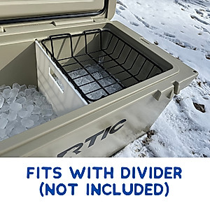 Cooler Basket for RTIC 65 Qt - Dry Goods Wire Rack for 65 Qt RTIC Cooler - Compatible with RTIC Dividers, Inserts, Straps, Tie Down Kits, Locks, and Other RTIC Cooler Accessories