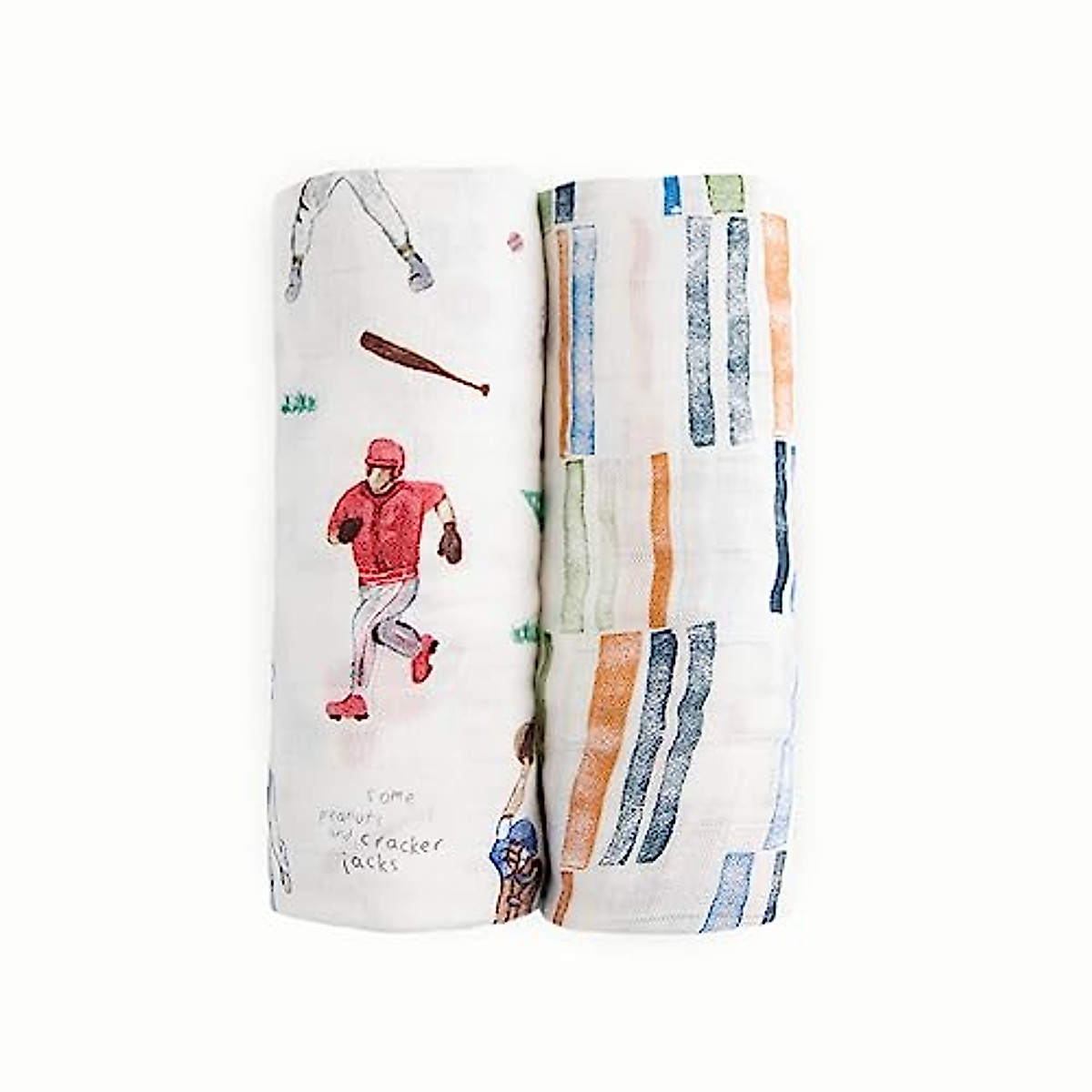 Little Unicorn – Home Run Deluxe Swaddle Set | Set of 2 | 100% Rayon Muslin from Bamboo | Super Soft | Newborns and Infants | Large 47” x 47” | Machine Washable