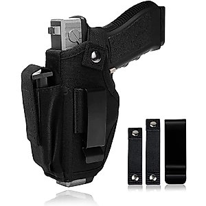 LUCYLANKER Universal Gun Holster,IWB OWB Gun Holster,Tactical Pistol Bags Waistband,The Waistband Pistols Holsters for Right and Left Hand, Draw Holster for Men/Women (with Mag Pouch)