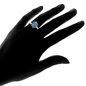 Ice Gems Sterling Silver Genuine London Blue Topaz Flower Ring, Size 7