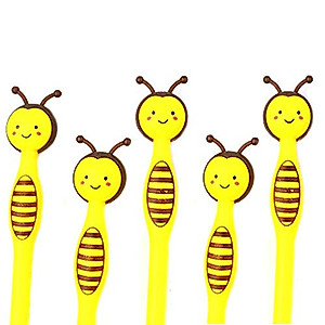 LUFOX 8Pcs Cute Bees Gel Pens Gift for Child, Women, Coworkers, Hostess and Girlfriend, Great Party Supplies and School Supplies, Black Ink(0.5mm)