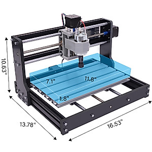 CNC Router Machine 3018 Pro, mcwdoit Simple Assembly Version, Desktop Wood Acrylic Plastic PCB MDF Engraving, 3 Axis with Offline Controller, Mill Bits, Working Area 11.8 * 7.1 * 1.8″