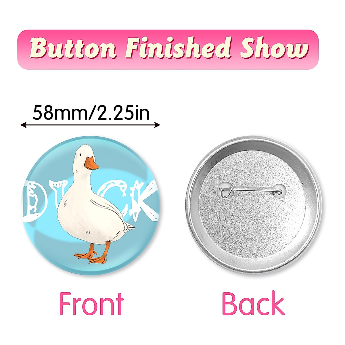 VCEPJH 200 Sets 58mm Button Maker Supplies 2.25 Inch DIY Blank Button Badge Parts Round Button Making Kit includes Metal Pin Back Cover Metal Shells Blank Paper & Clear Film
