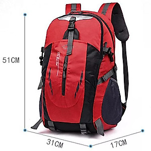 BACKPACK of 40L for Men or Women, RED, LIGHTWEIGHT, WATER RESISTANT, COMFORTABLE, ROOMY and DURABLE for HIKING, TREKKING, CAMPING, CYCLING, TRAVELLING, CLIMBING, FISHING and selected by SIMON PICKS