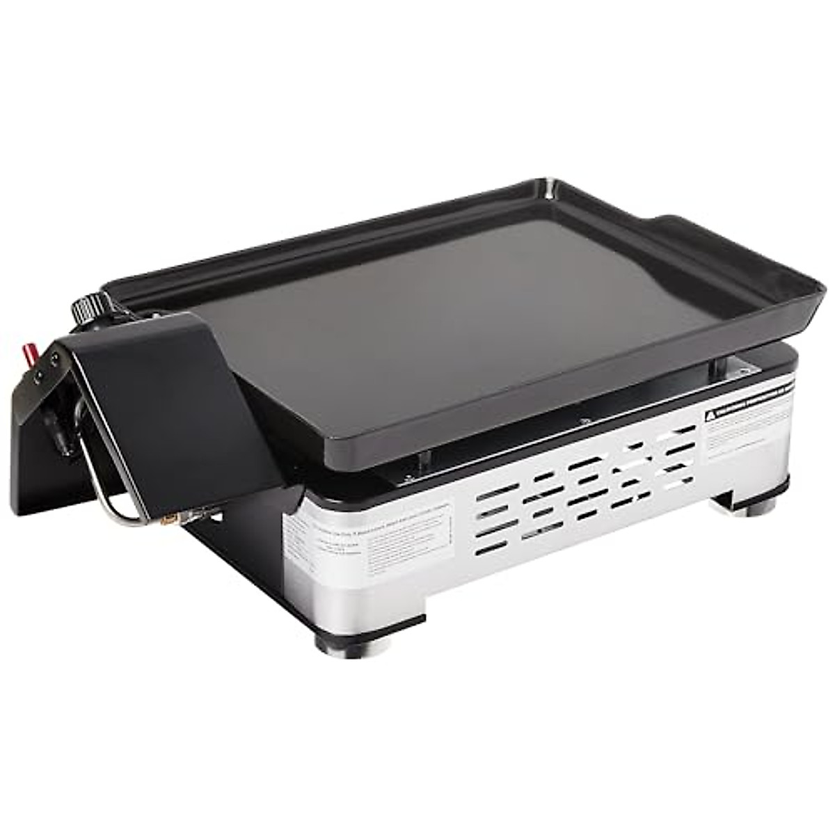 Amazon Basics Outdoor Portable 1 Burner Tabletop Gas Griddle with 18-Inch Enamel Coated Top