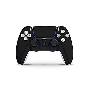 Design Skinz Solid State Black - Full-Body Cover Wrap Decal Skin-Kit Compatible with The Sony Playstation 5 Console (Disc Drive) + Controller