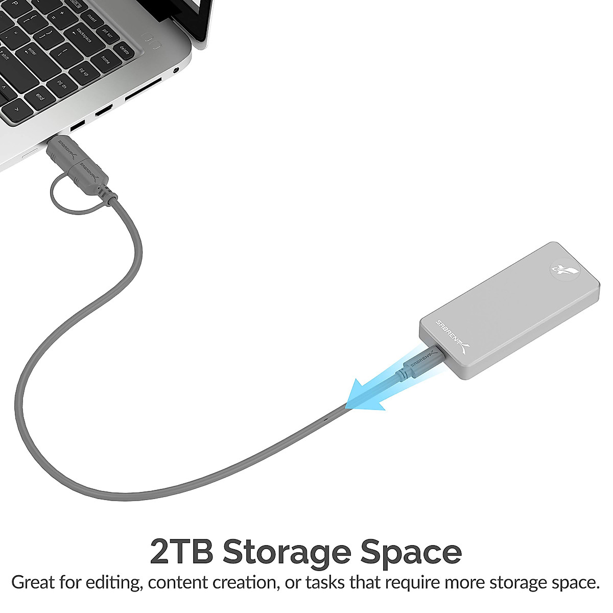 SABRENT Rocket Pro 2TB USB 3.2 External Aluminum SSD (SB-2TB-PRO)