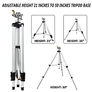 STYDDI Heavy Duty Impact Sprinkler on Tripod Base, Extra Tall Metal Pulsating Telescoping Tripod Sprinkler for Large Area, Yard, Lawn, Garden, Waters up to 90 Ft. Diameter, Legs Extends Up to 50-inch