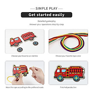 ilovepo Lacing Cards for Kids Toddlers,Clothes Dresses Shoes Lace & Trace Activity Set,Montessori Toys Sewing Educational Play Toy for Boys & Girls
