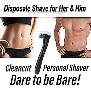 6pcs Bikini Razors Disposable Beauty Line Razors Shaver Pubic Hair Removal Body Hair Trimmer Women/Men (Black)