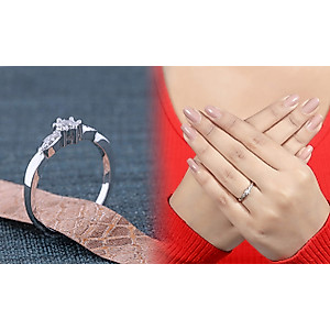 Dazzlingrock Collection 0.05 Carat Round White Diamond Flower Marquise illusion Set Ring for Women in 925 Sterling Silver Size 6