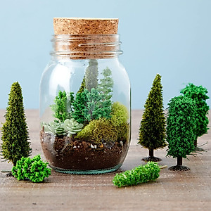 Bright Creations 55-Pieces of Miniature Model Trees for Diorama Supplies, Scenery, Landscape, DIY Projects, Arts and Crafts, Train Village, Railroads (11 Assorted Sizes/ 1-6.7 in)