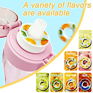 ECENUR Sports Air Water Bottle Tritan 650ml Starter up Set Drinking Bottles with 7 Flavour Pods Scented for Flavouring 0 Sugar, 0 Calorie (Pink)