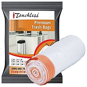 iTouchless Tall 18 Gallon Trash Bags, 40 Count, Extra-Large Strong Bathroom Kitchen Garbage Can Bin Liners, for Rubbish Recycling Compost in the Home, Office, Clear
