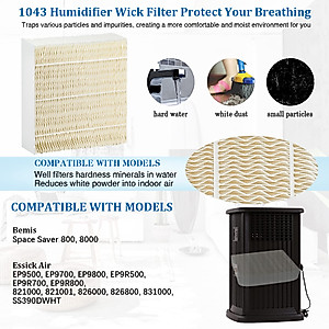 Fetechmate 2 Pack 1043 Humidifier Wick Filter Replacement for Essick Air AIRCARE EP9500 EP9700 EP9800 EP9R500 EP9R800 826000 826800 831000 and Bemis Space.Saver 800 8000 Series Humidifiers