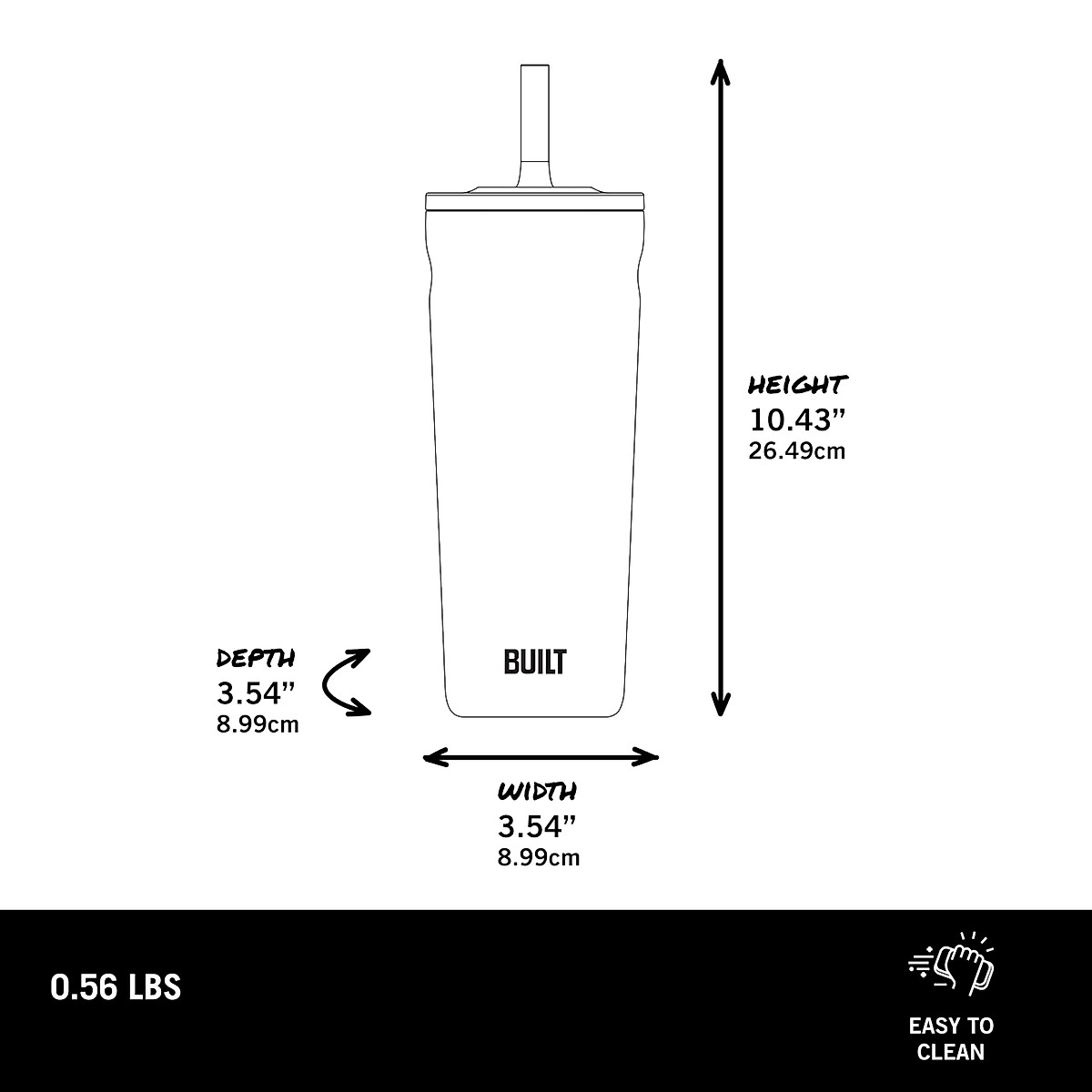 BUILT 20 Fluid Ounce Acrylic Straw Seal Bedford Tumbler, Leakproof, Wild Lavender Daisy