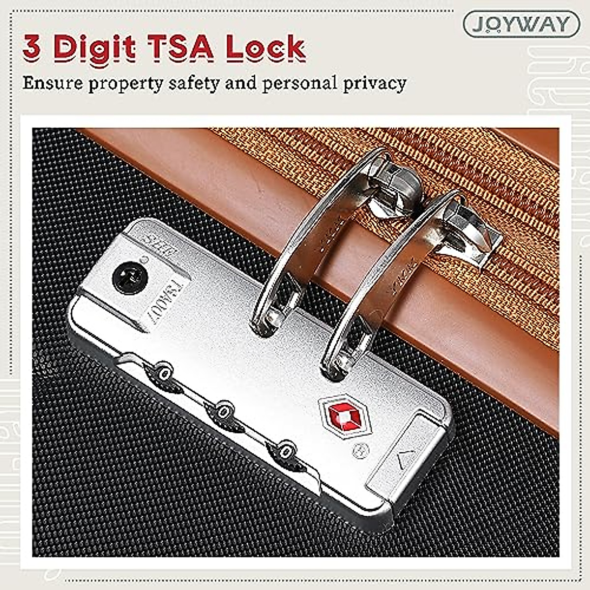 Joyway Luggage 20 Inch Carry On Luggage Sets, Expandable Suitcase Set with Spinner Wheel and TSA Lcok, Hard Shell 3 Piece Luggage Sets for Travel