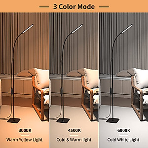 iFalarila Floor Lamp, Reading Lamps Floor Standing [120 LEDs with 3 Color Mode 3000K-6000K & 10 Brightness Setting] Dimmable Desk Light with Flexible Gooseneck for Living Room Bedroom Office