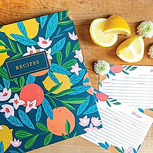 Jot & Mark Recipe 3 Ring Binder 8.5" x 9.5" | Full-Page with Clear Protective Sleeves and Color Printing Paper for Family Recipes (8.5" x 9.5" Recipe Binder, Winter Orchard)