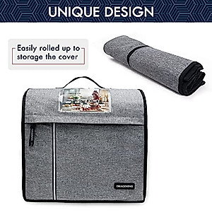 Stand Mixer Cover for Kitchenaid, Kitchen Aid Mixer Covers for 4.5, 5 Quart Tilt Head, Stylish Mixer Cover with Extra Pocket for Accessories, Grey