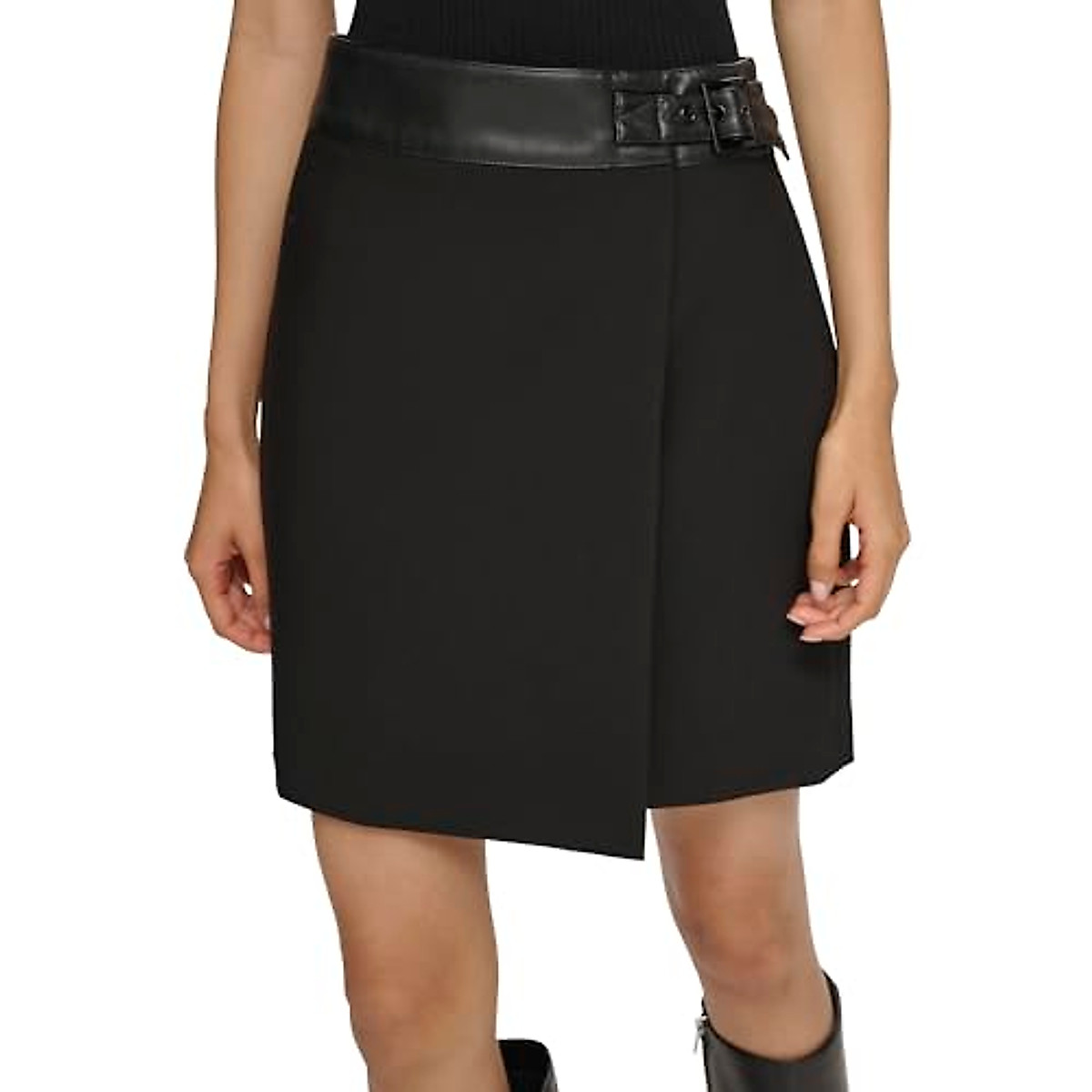 Karl Lagerfeld Paris Women's Sportswear Skirt Suiting, Black, 6