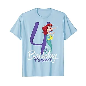 Disney Little Mermaid Ariel 4th Birthday Princess T-Shirt