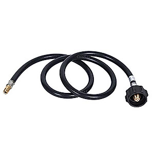 GasSaf 4 FT RV Propane Pigtail Connector Hose QCC1 Connector- Acme x 1/4" Inverted Male Flare