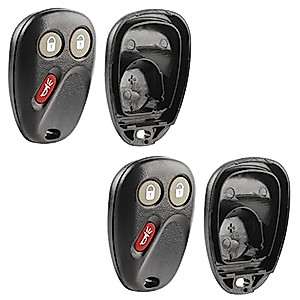 Replacement For 2002-2009 Buick Chevrolet GMC Isuzu Oldsmobile Saab 3-Button Remote Key Fob Shell Case 15008008 (Set of 2)