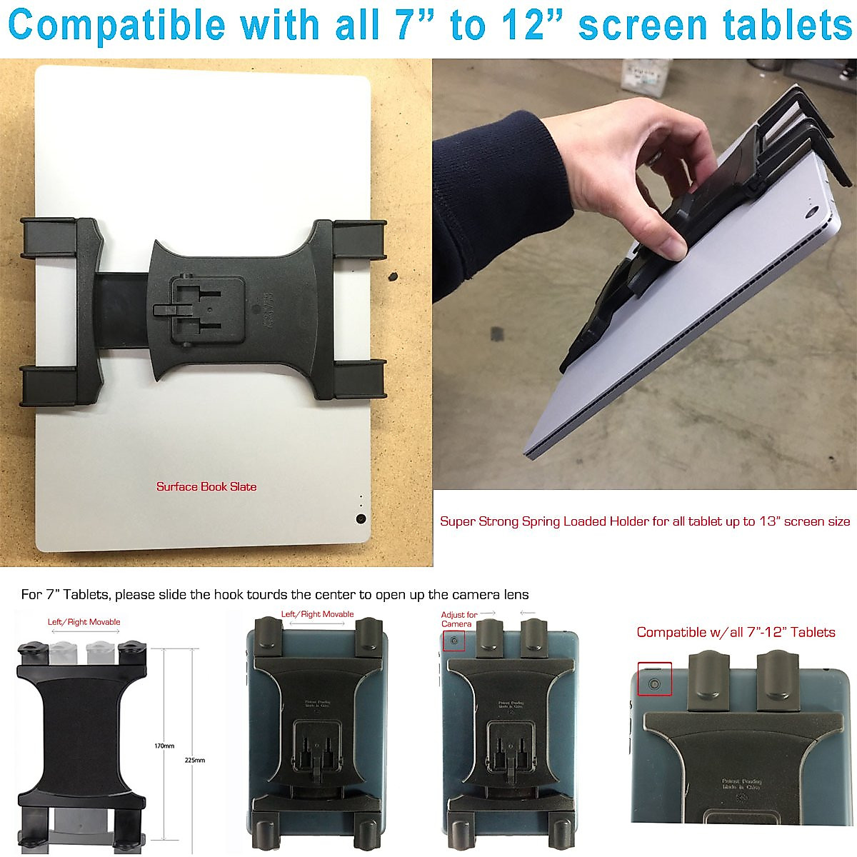 Heavy Duty Flexible 22“ Aluminum gooseneck ELD compliant car truck fleet floor seat bolt tablet mount for Apple iPad Air Pro Mini Microsoft Surface Pro/Book Lenovo Verizon 7 8 10 12 tablets