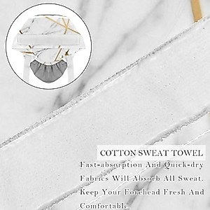 2-Pc Gourd-Shaped Working Cap,Fisherman Hat with Buttons and Cotton Sweatband,Marble Golden Geometric Lines