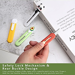 6 Pack Box Cutter Retractable, Sharp Utility Knife Retractable, Cute Box Cutters for Office, Home, Arts Crafts, Cartons, Cardboard, Paper