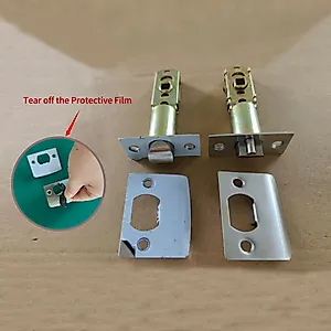 1 Pack of MANREN Lever Keyed Entry Door Lever Handle Lock, Universal Door Knob Hardware,Nickel Brushed Color (MR802ET)