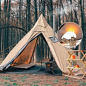 YUMEBUY Outdoor Camping Stove Camp Tent Stove, Portable Wood Burning Stove with Chimney Pipe for Tent, Shelter, Camping Heating and Cooking