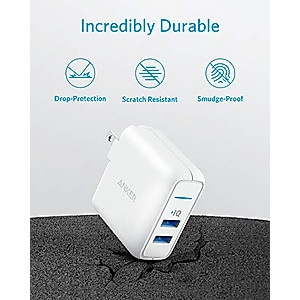 USB Charger, Anker Elite Dual Port 24W Wall Charger, PowerPort 2 with PowerIQ and Foldable Plug, for iPhone 11/Xs/XS Max/XR/X/8/7/6/Plus, iPad Pro/Air 2/Mini 3/Mini 4, Samsung S4/S5, and More