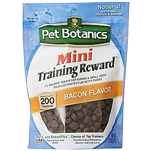 Pet Botanics Mini Training Rewards for Dogs 3 Flavor Variety Bundle: (1) Bacon, (1) Chicken and (1) Beef, 4 Oz Ea (200 Count per Bag, 3 Bags Total)