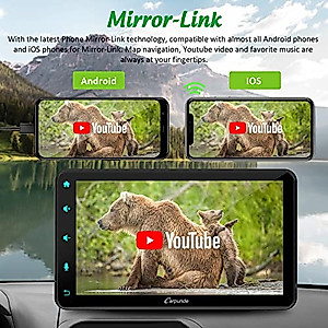 Carpuride W707 2023 Newest 7 Inch Screen Portable Wireless Apple Carplay & Android Auto, Car Radio Receiver Mp5 Player with Mirror Link, Color Light Key, Sucker Holder & Dashboard Mounted