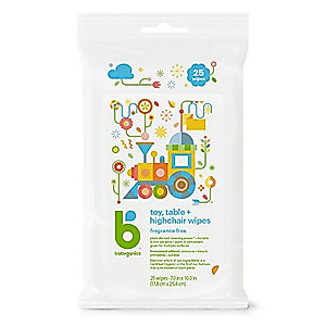 Babyganics Toy and Table Wipes, 25 ct, Quick & Convenient