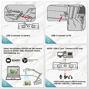 TreasLin USB Document Camera 10MP for Teachers, Remote Learning, Classroom Presentations, Art Classes Online Teaching with Multi Angle Rotation Adjustment LED Light