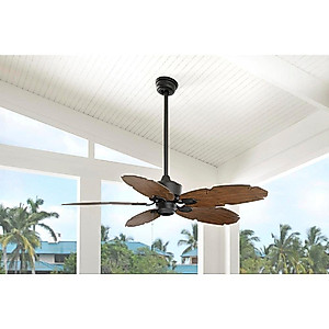 Hampton Bay Lillycrest II 52 in. Indoor/Outdoor Matte Black Wet Rated Ceiling Fan with 5 Weather Resistant QuickInstall Blades 32719