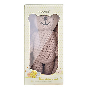 ISOCUTE Newborn Photography Outfits Baby Photoshoot Props Boy Girl Hat Bear Infant First Picture Photo Gift Box Khaki