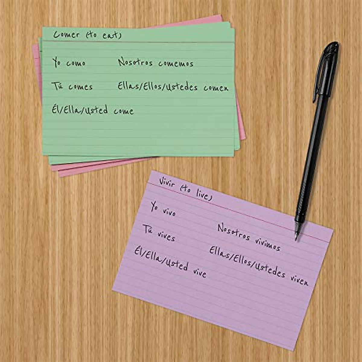 Amazon Basics Ruled Color Index Cards, 4" x 6", 300 Cards