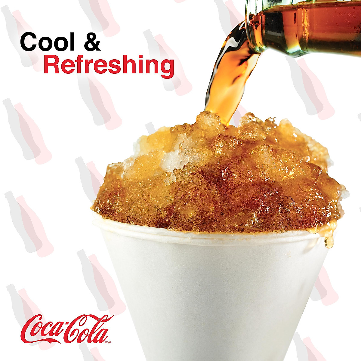 Nostalgia Coca-Cola Snow Cone Shaved Ice Machine - Retro Table-Top Slushie Machine - Includes 1 Reusable Plastic Cup and Ice Mold, Coke Red