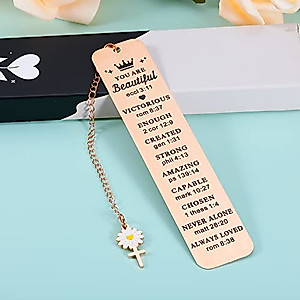 Inspirational Christian Gifts for Women Bible Verse Bookmark Book Lover Gifts Religious Gift for Women Birthday Valentines Christmas Bookmarks Gifts for Friends Girl Sister Female Bookworms Book Club