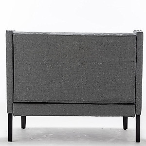Andeworld Modern Loveseat Settee Bench Sofa Upholstered Banquette Couch for Dining Living Room Hallway or Entryway Seating Funiture with Wooden Legs,Slate