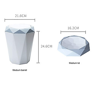 Forart Round Swing Lid Trash Can Wastebasket Garbage Container Bin Swing Top Trash Can Portable Trash Can with Swing Lid for Bathrooms, Kitchens, Home Offices